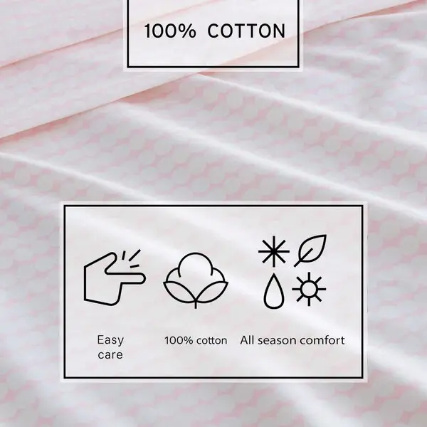 Marimekko Pikku Rasymatto Cotton Percale Sheet Set, Queen - Light Pink