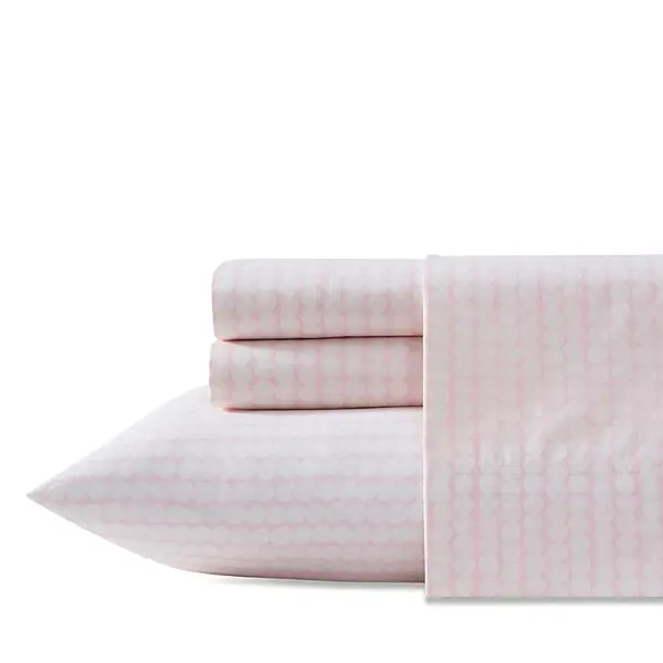 Marimekko Pikku Rasymatto Cotton Percale Sheet Set, King - Light Pink