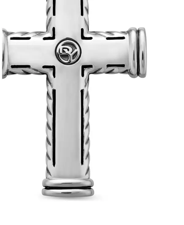David Yurman Chevron Cross Pendant In Sterling 40mm