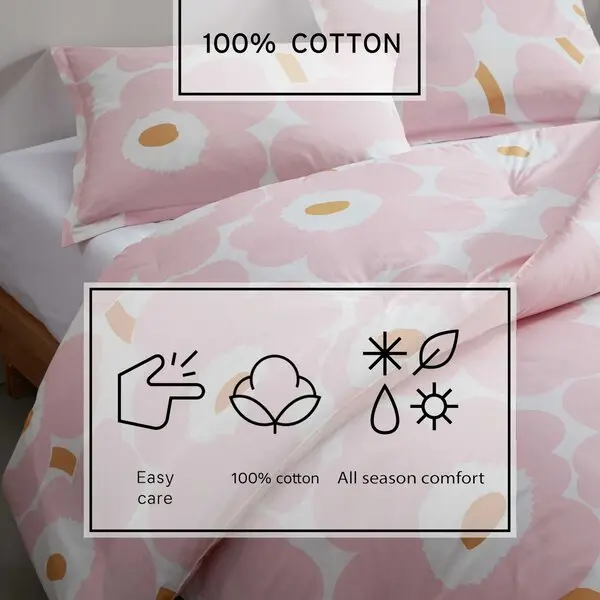 Marimekko Unikko Comforter Set, Full/queen - Light Pink