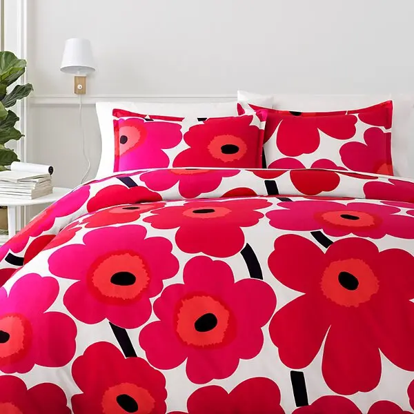 Marimekko Unikko Comforter Set, King - Red