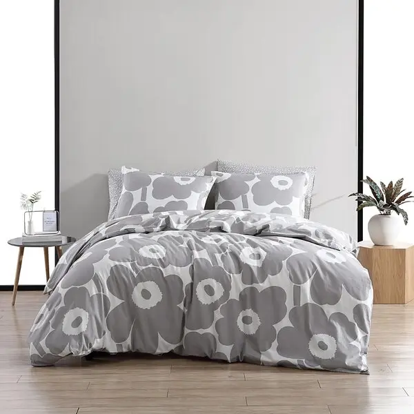 Marimekko Unikko Blue Comforter Set, Full/queen - Gray