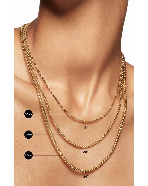 David Yurman 18k Yellow Small Box Chain Necklace