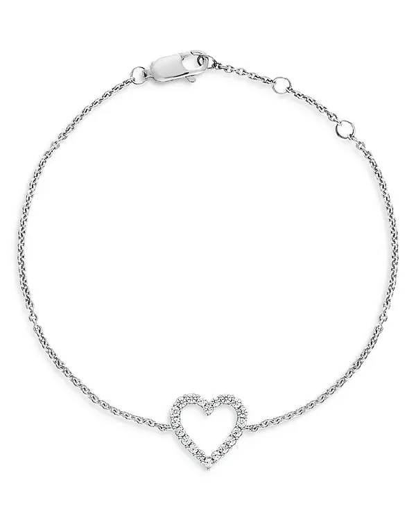 Bloomingdale'S Diamond Heart Bracelet, 0.25 Tcw - White
