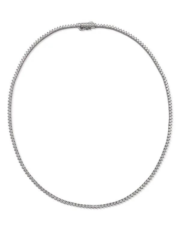 Bloomingdale'S Certified Diamond Tennis Necklace 5.5 Tcw - White