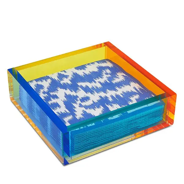 TIZO Lucite Multicolor Cocktail Napkin Tray - Multi