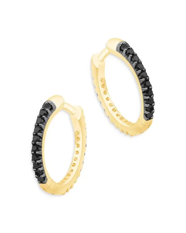 Bloomingdale'S Diamond And 14k Gold Huggie Hoop Earrings - Yellow Gold