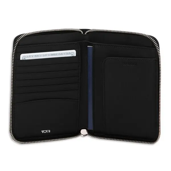 Tumi Belden Zip Around Passport Case Black/Gunmetal Editorialist