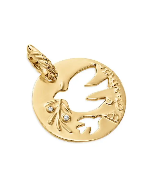 David Yurman 18k Yellow Dove Pendant - Gold
