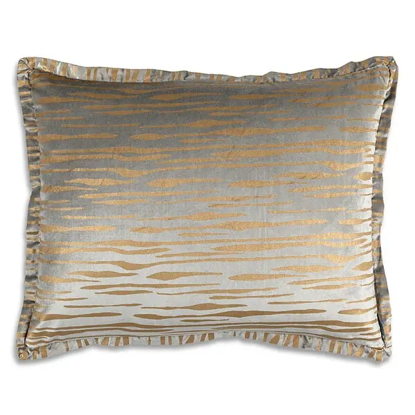 LILI ALESSANDRA Zara Standard Pillow - Light Gray/gold