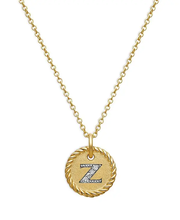 David Yurman Cable Collectibles Initial Pendant Necklace - Z