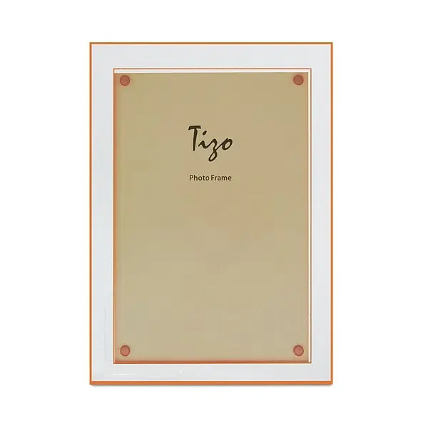 TIZO Double Border Lucite Frame, 5 X 7 - Clear/orange