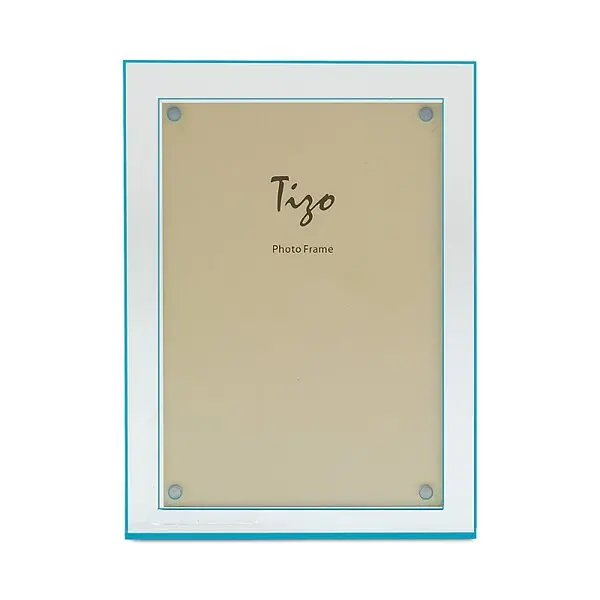 TIZO Double Border Lucite Frame, 5 X 7 - Clear/turquoise