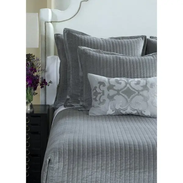 LILI ALESSANDRA Aria Quilted European Pillow, 26 X 26 - Light Grey