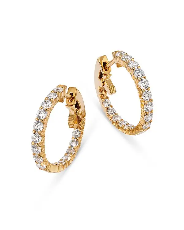 Bloomingdale'S Diamond Inside Out Hoop Earrings, 2.0 Tcw - Gold