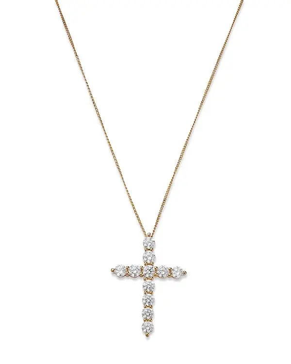 Bloomingdale'S Diamond Cross 14k Yellow Pendant Necklace 2.0 Tcw - Gold