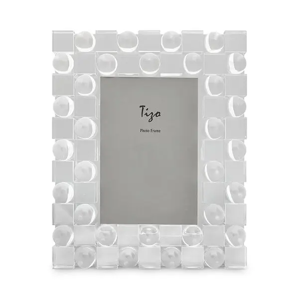 TIZO Clear Spheres & Squares Crystal Glass 4 X 6 Picture Frame - No Color