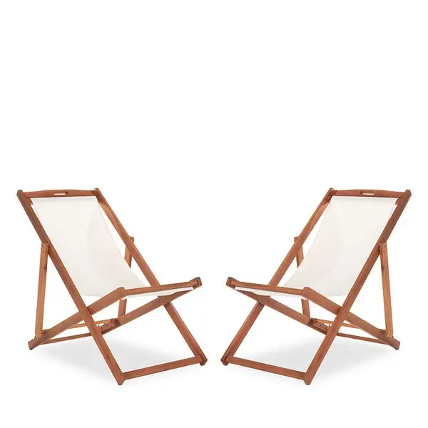 SAFAVIEH Loren Outdoor Sling Chair, Set Of 2 - Natural/beige