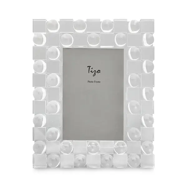 TIZO Clear Spheres & Squares Crystal Glass 5 X 7 Picture Frame - No Color