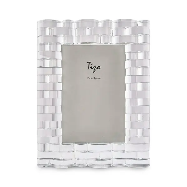 TIZO Clear Curved Bricks Crystal Glass 4 X 6 Picture Frame - No Color