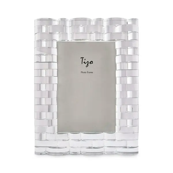 TIZO Clear Curved Bricks Crystal Glass 5 X 7 Picture Frame - No Color