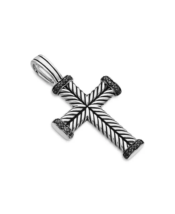 David Yurman Chevron Cross Pendant - Black/silver