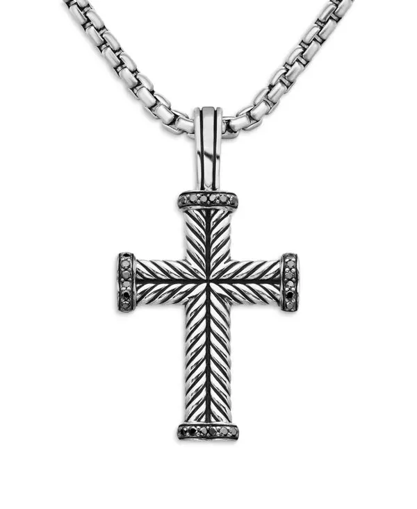 David Yurman Chevron Cross Pendant - Black/silver