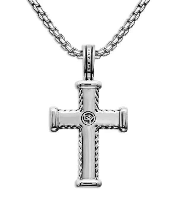 David Yurman Chevron Cross Pendant - Black/silver