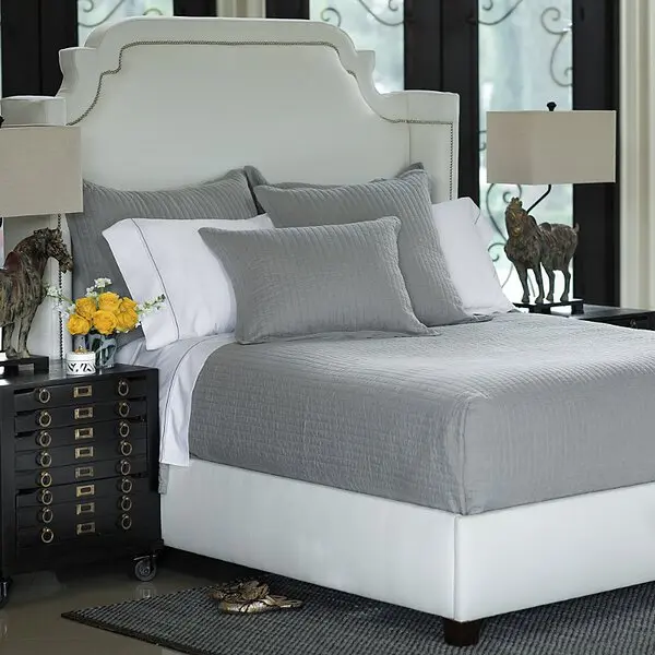 LILI ALESSANDRA Tessa Quilted European Pillow - Light Gray