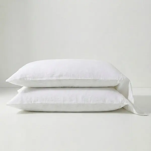 POM POM AT HOME Linen Standard Pillowcase, Pair - White