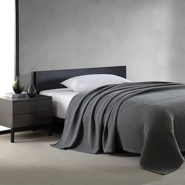 Vera Wang Waffleweave Blanket, Full/queen - Charcoal