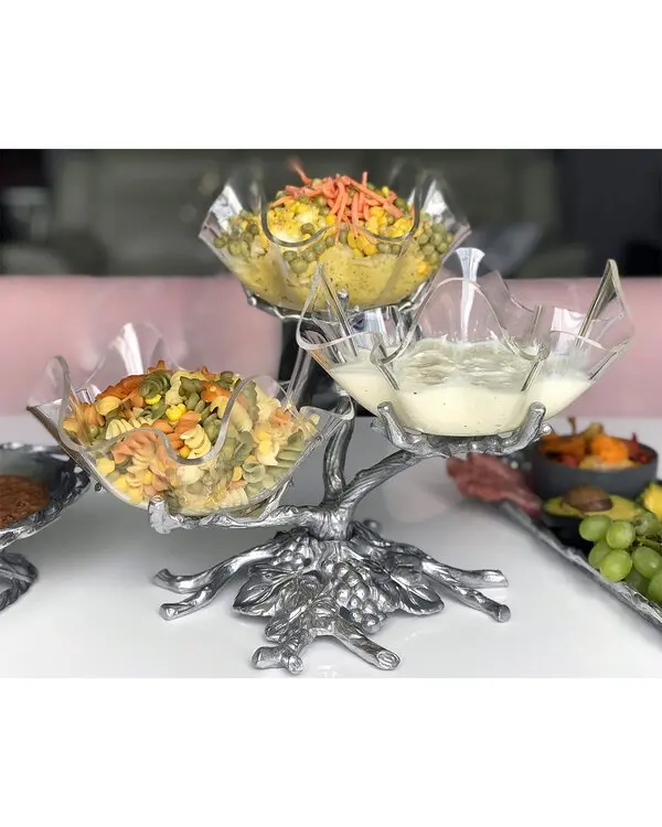 VAGABOND HOUSE 3 Tier Grape Stand With Acrylic Bowls