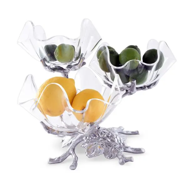 VAGABOND HOUSE 3 Tier Grape Stand With Acrylic Bowls