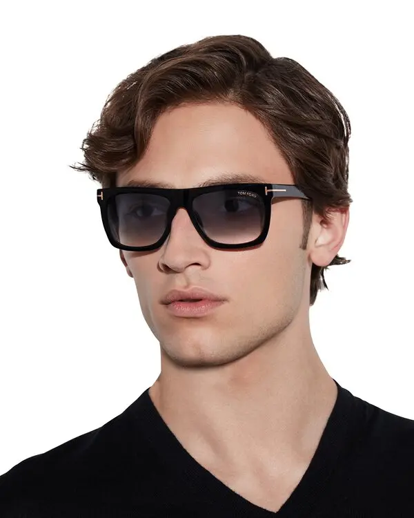 TOM FORD Morgan Square Sunglasses - Black/blue Gradient
