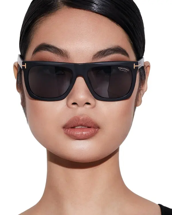 TOM FORD Morgan Polarized Square Sunglasses 57mm - Black/smoke