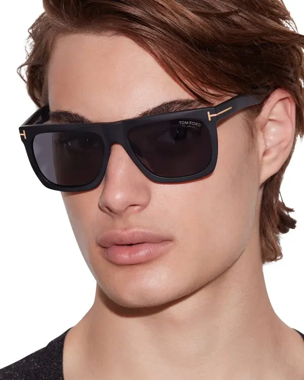 TOM FORD Morgan Polarized Square Sunglasses 57mm - Black/smoke