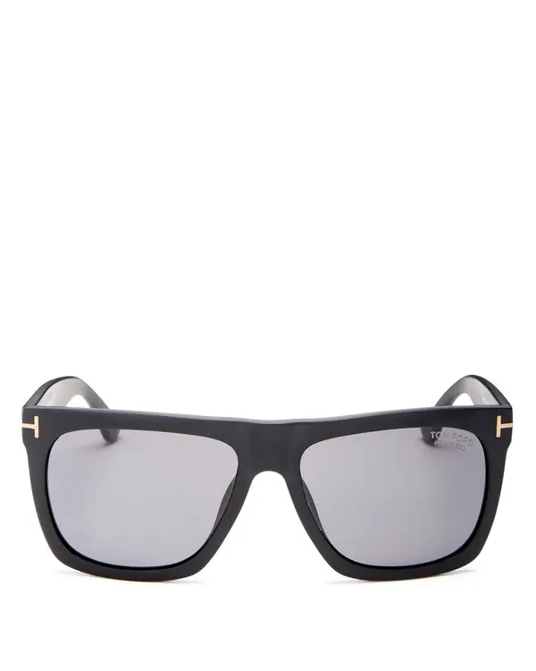 TOM FORD Morgan Polarized Square Sunglasses 57mm - Black/smoke