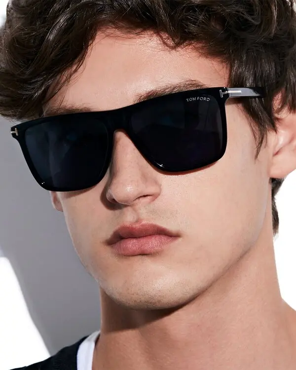 TOM FORD Fletcher Square Sunglasses - Black/blue