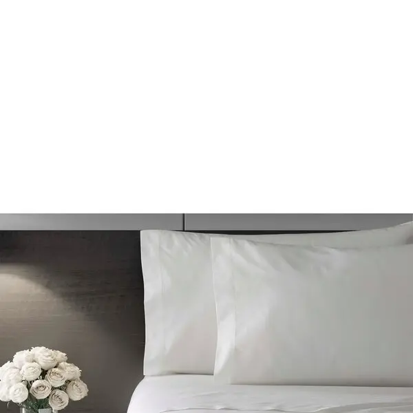 Vera Wang Solid Cotton Percale Sheet Set, King - White