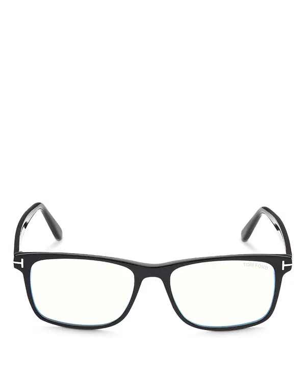 TOM FORD 55mm Square Frame Blue Light Glasses - Black