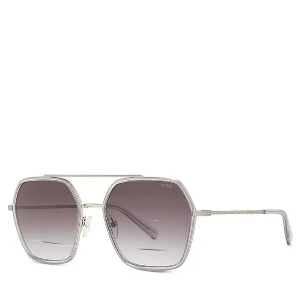 Tumi Hexagon Double Bar Sunglasses, 56mm - Gray/purple Gradient