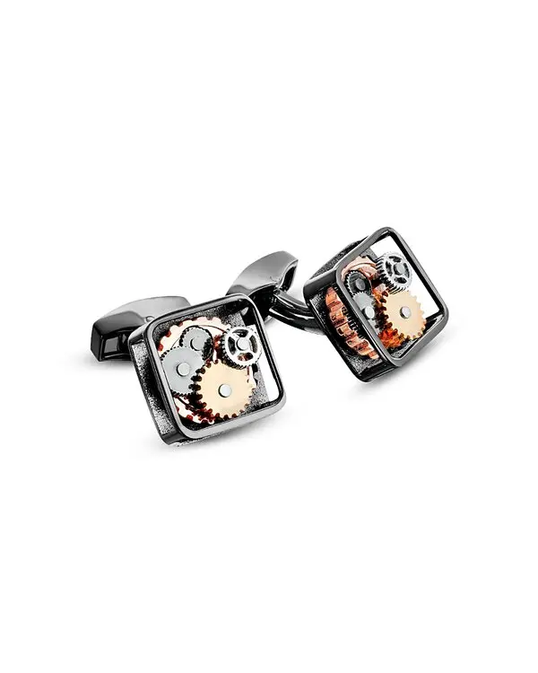 Tateossian Gears Square Cufflinks - Gunmetal