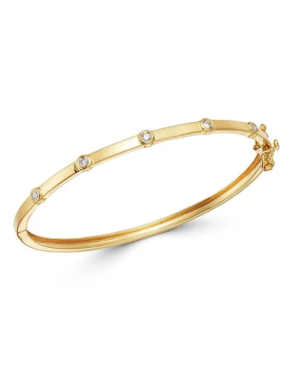Bloomingdale'S Diamond Bangle Bracelet In 14k Yellow Gold - White/gold