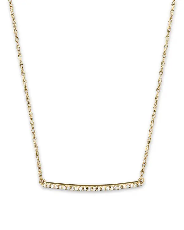 Bloomingdale'S Diamond Bar 14k Yellow Gold Necklace - Yellow Gold/white Diamonds