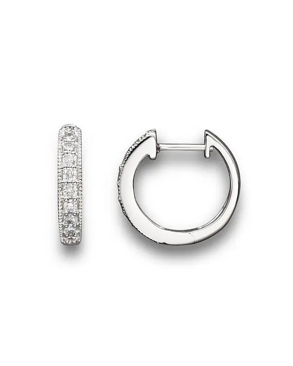 Bloomingdale'S Diamond Huggie Hoop Earrings .30 Tcw - White Gold