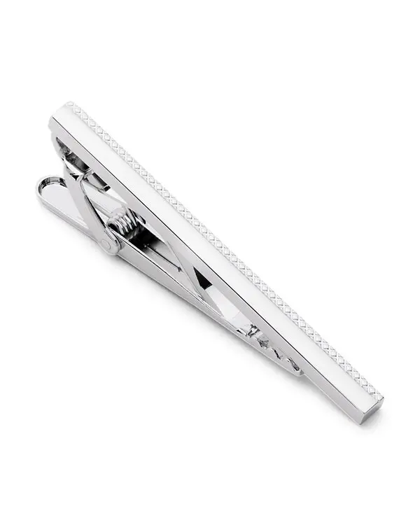 Tateossian Zen Engraved Tie Clip - Rhodium