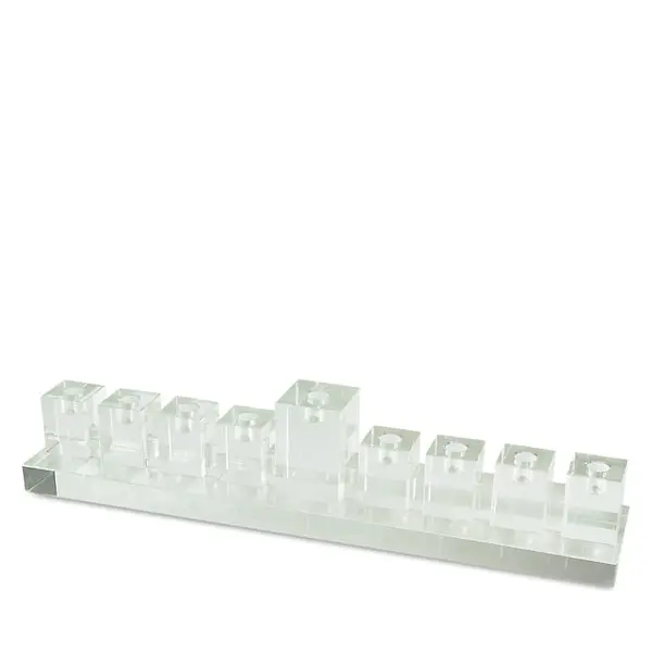 TIZO Design Crystal Glass Menorah - Clear
