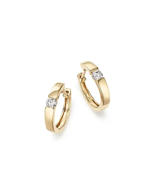 Bloomingdale'S Diamond Hoop Earrings In 14k Yellow Gold - White/gold