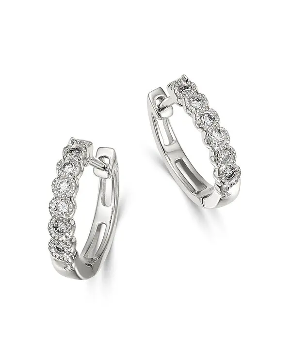 Bloomingdale'S Diamond Huggie Hoop Earrings - White