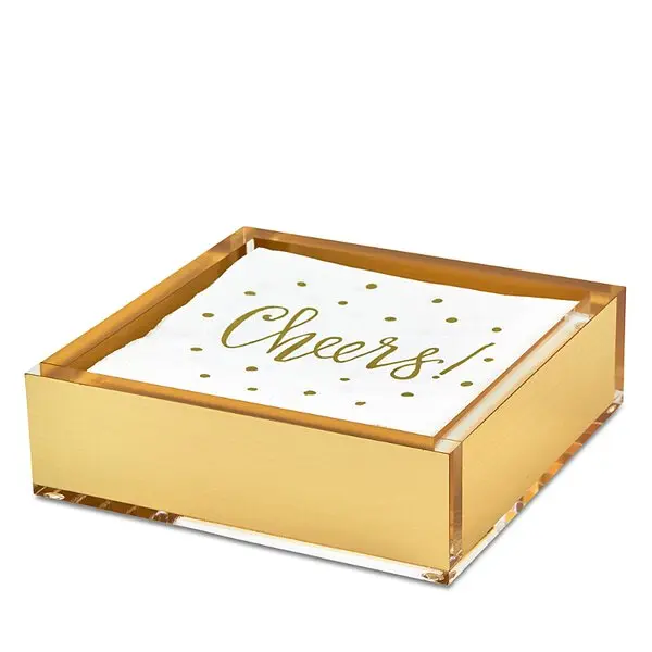TIZO Lucite Tone Cocktail Napkin Tray - Gold
